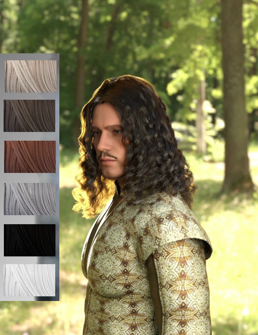 dForce Romantic Renaissance Curls for Genesis 9 | Daz 3D