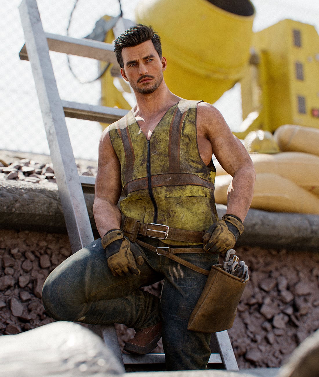 dForce MI Everyday Construction Worker Bundle | Daz 3D
