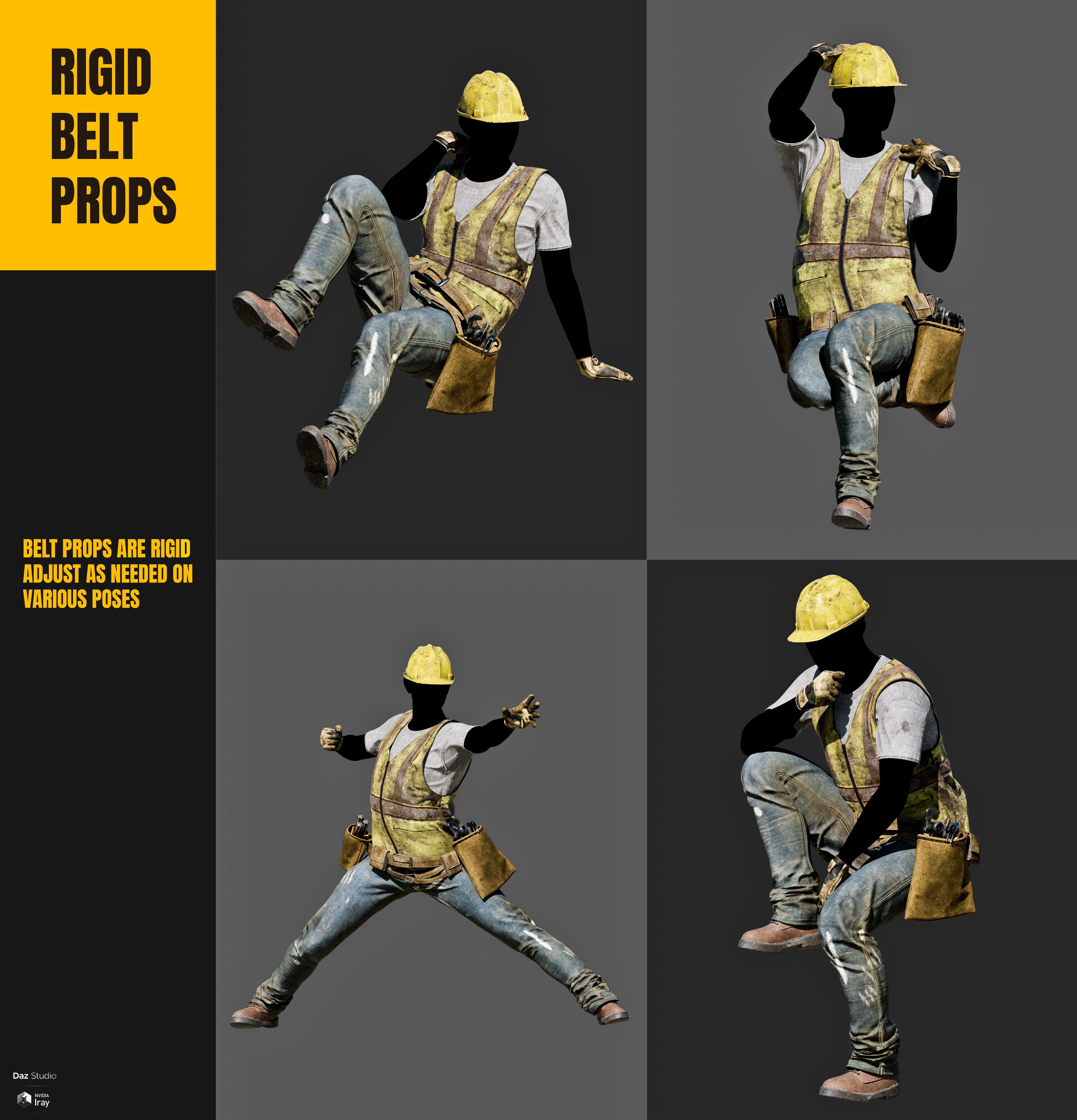 dForce MI Everyday Construction Worker Bundle | Daz 3D