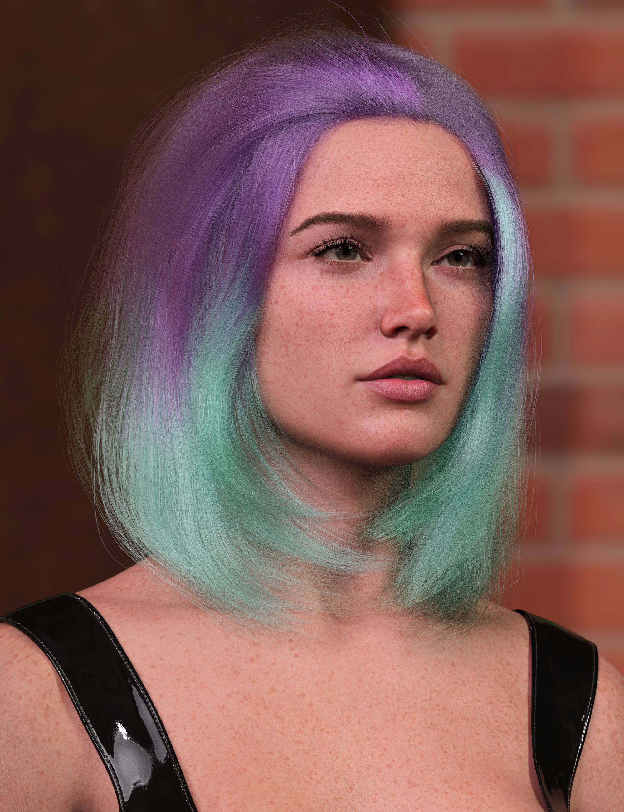 dForce Strand-Based Flipped Style Long Bob Hair Color Expansion | Daz 3D