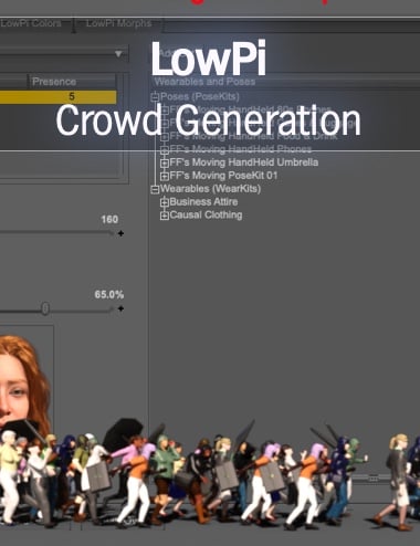 Crowd Generation For LM Lowpi Lowpoly Figure | Daz 3D