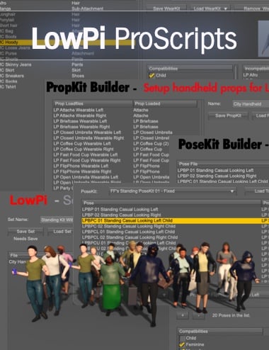 ProScripts For LM LowPi Lowpoly Figure Crowd Generation | Daz 3D