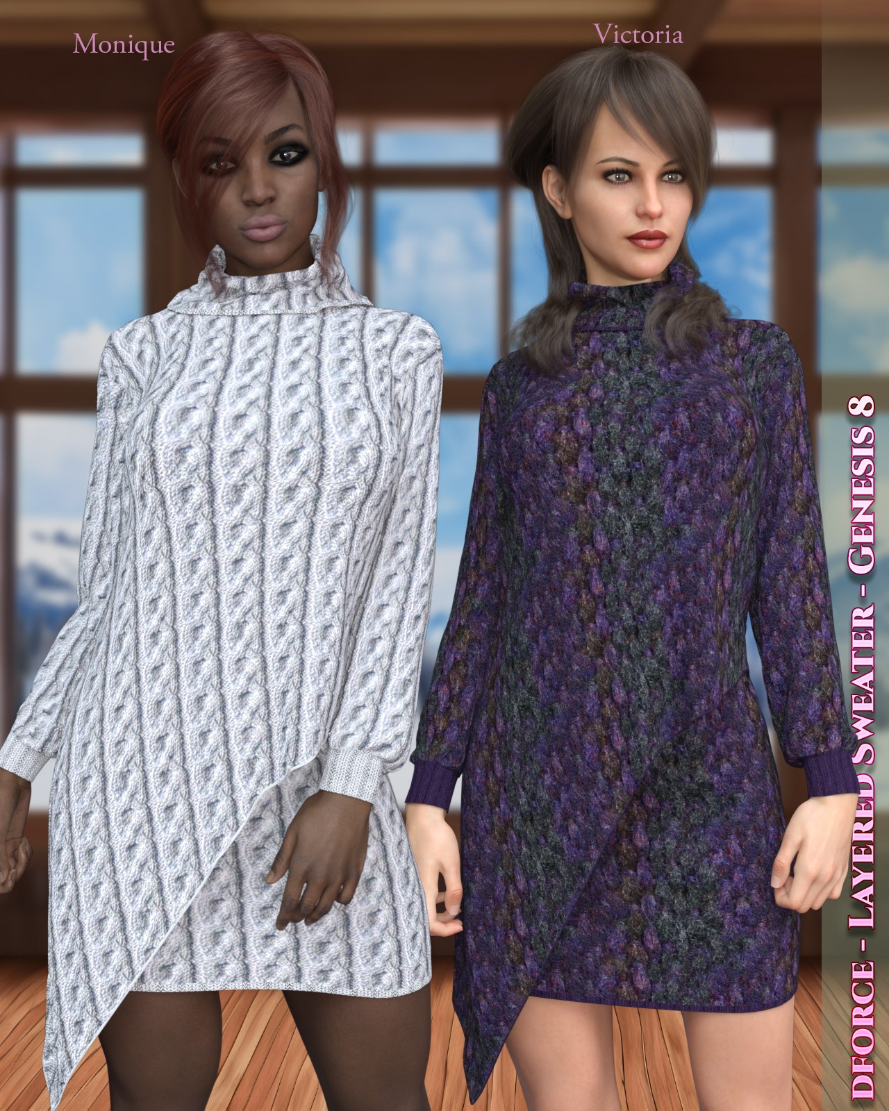 dforce - Layered Sweater - Genesis 8 | Daz 3D