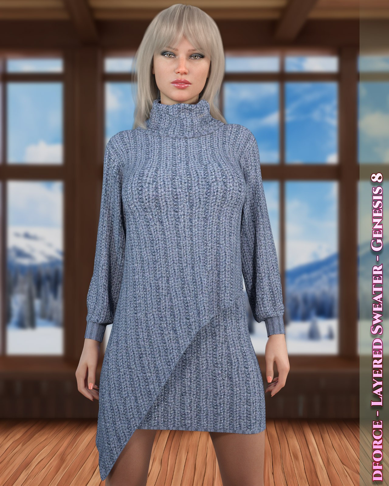 dforce - Layered Sweater - Genesis 8 | Daz 3D