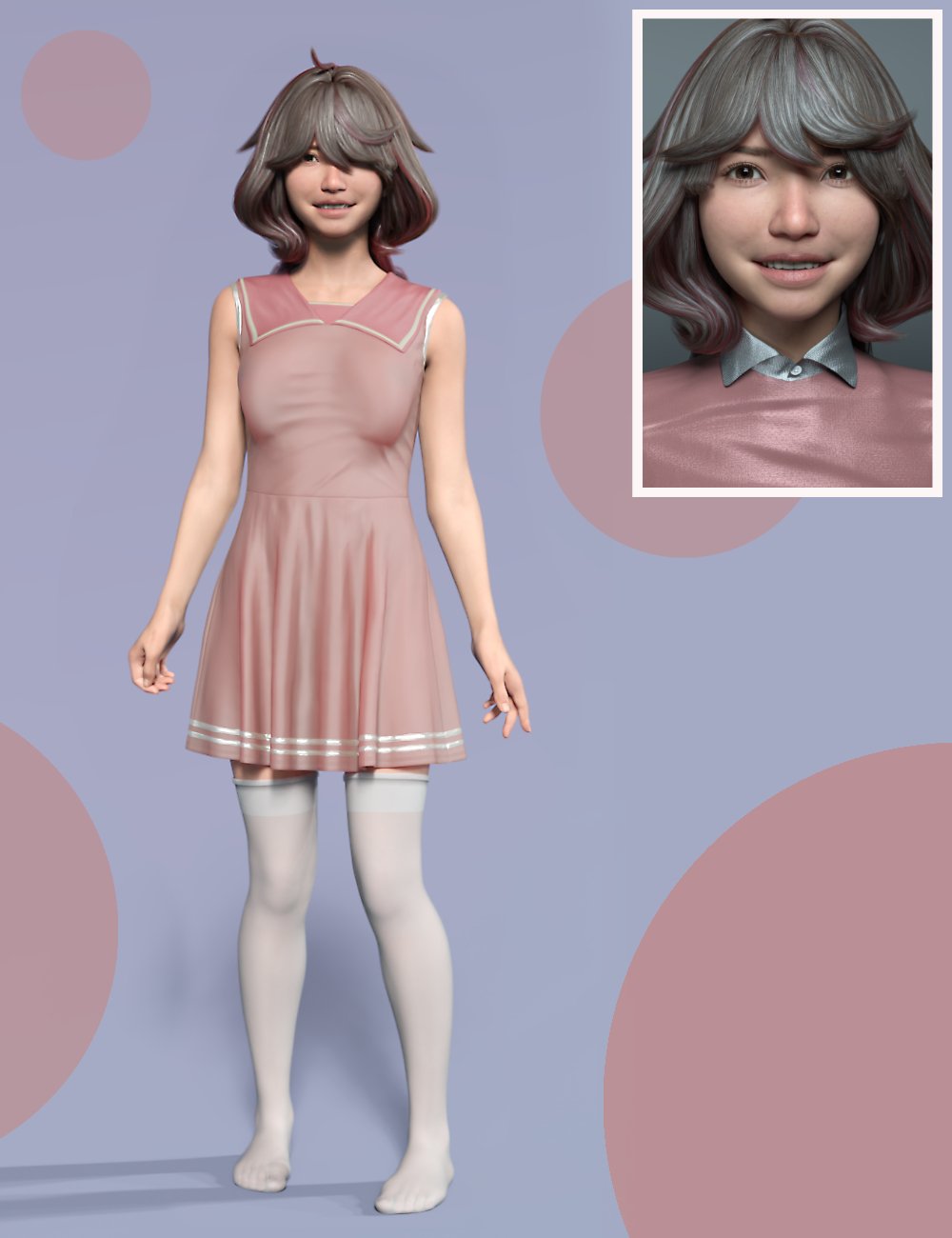 QX Cutie Poses and Expressions for Hanako 9 | Daz 3D
