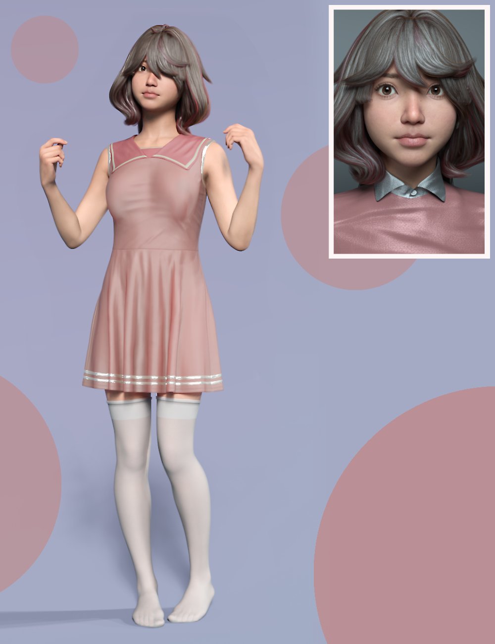 QX Cutie Poses and Expressions for Hanako 9 | Daz 3D