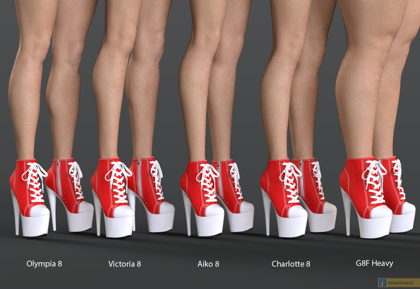 High Heel Platform Sneakers for G8F&G9 | Daz 3D