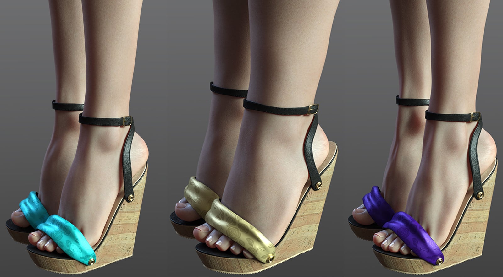 Lymei Wedge Sandals | Daz 3D