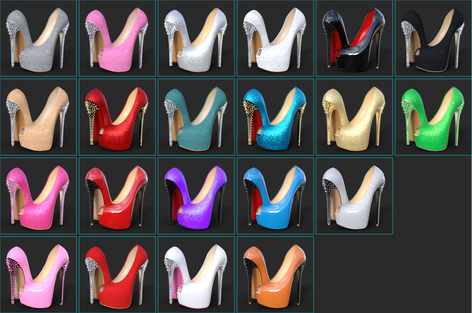 Peep Toe Platform Pumps with Spiked Heel for G8F and G8.1F | Daz 3D