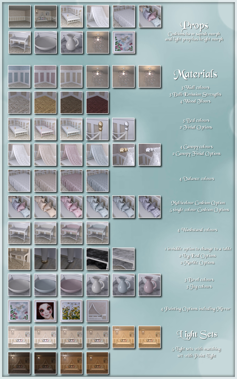 Daybed Prop Set - DAZ Studio | Daz 3D