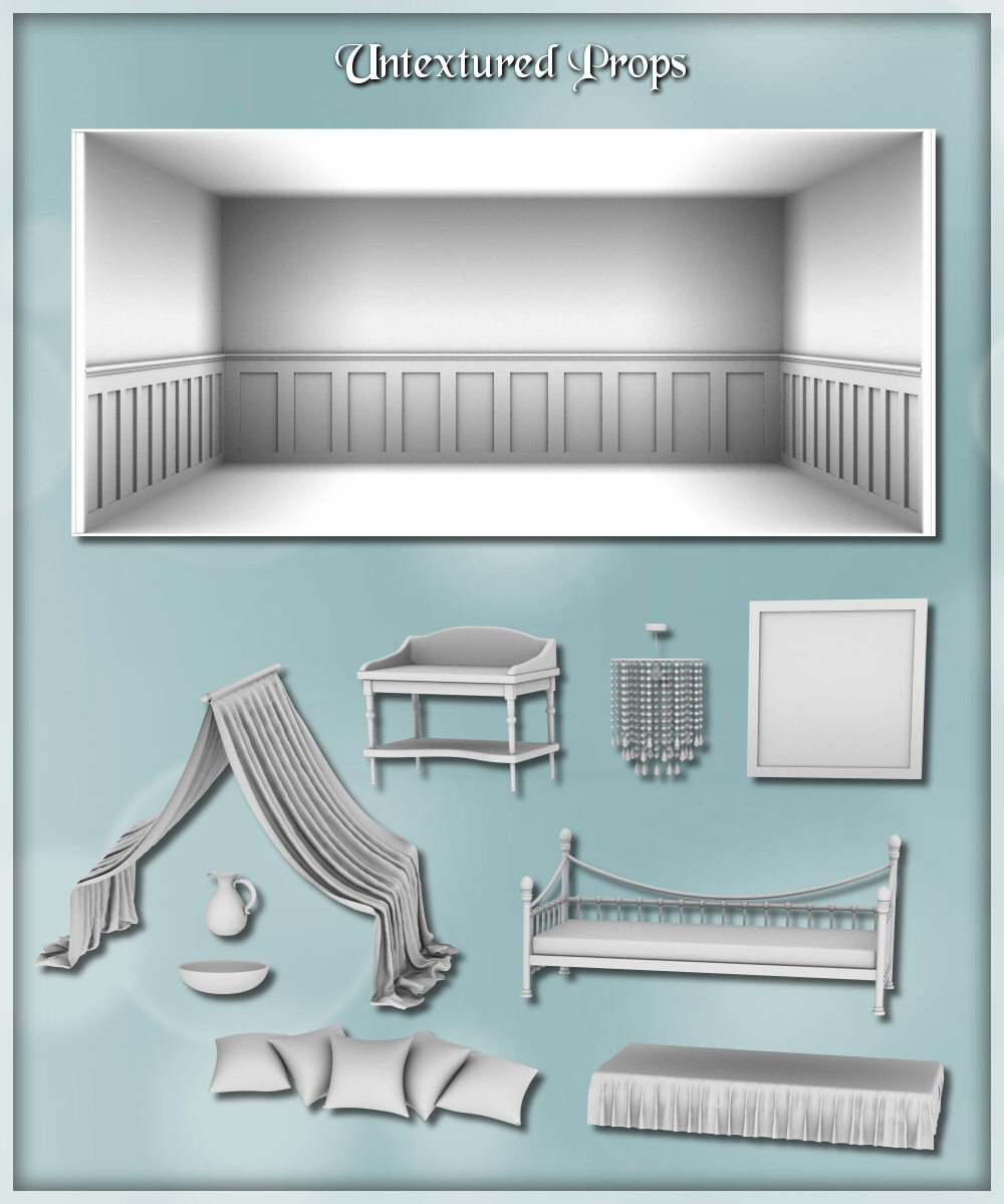 Daybed Prop Set - DAZ Studio | Daz 3D