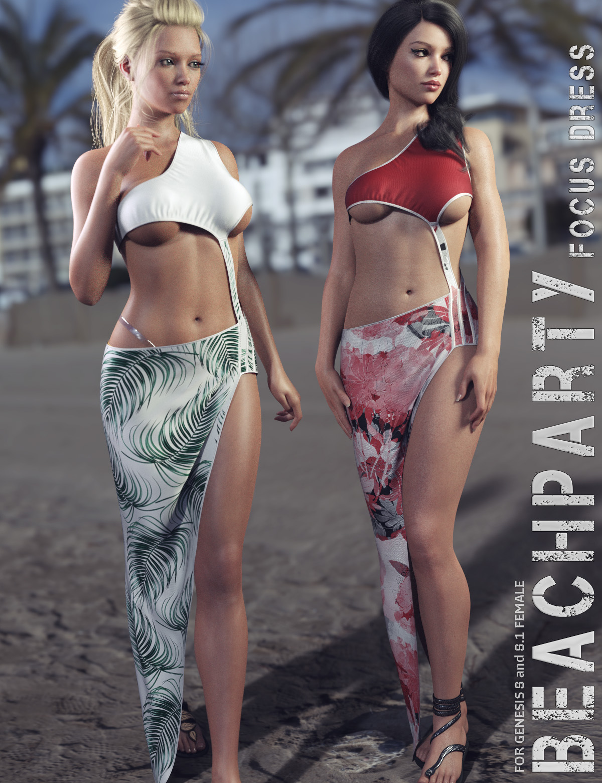 Beach Party for dForce Focus Dress | Daz 3D