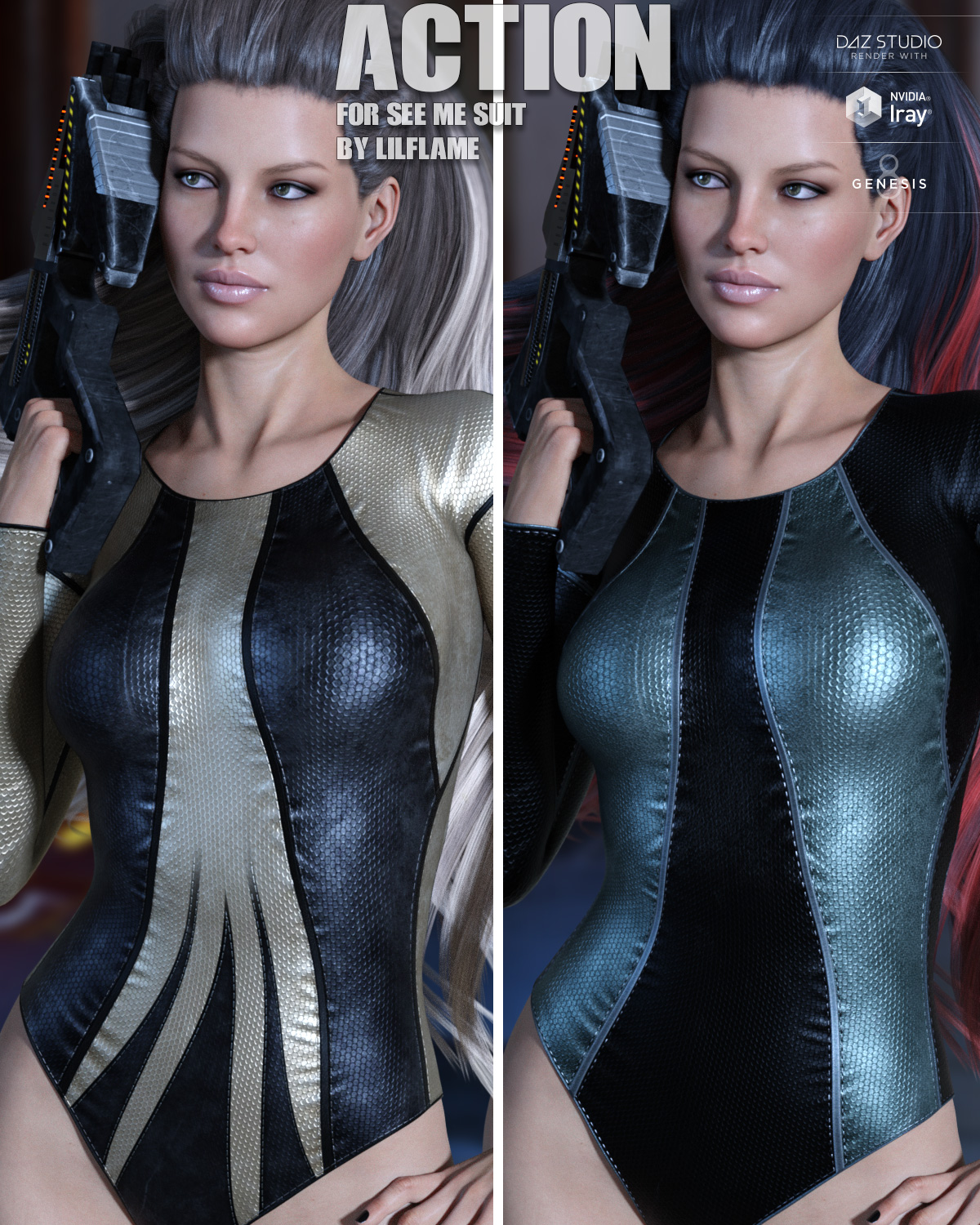 Action for See Me Suit for Genesis 8 Females | Daz 3D