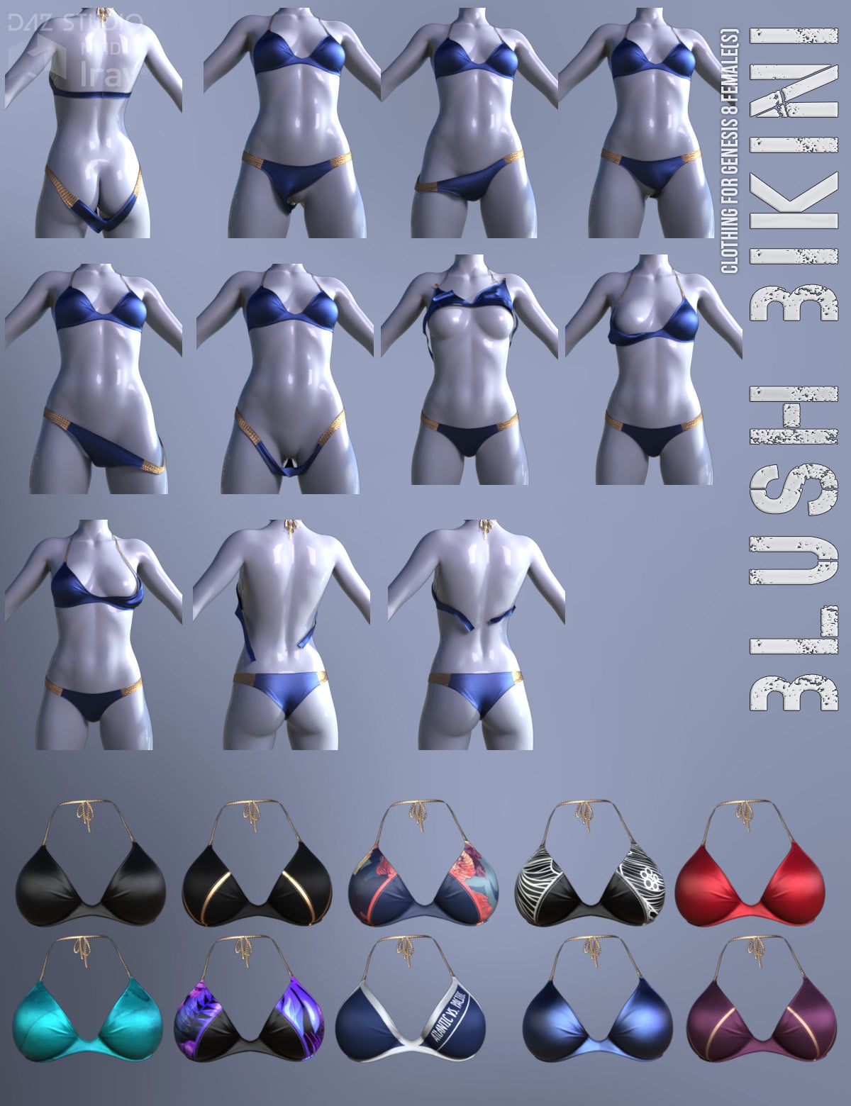 Blush Bikini for Genesis 8 Females | Daz 3D