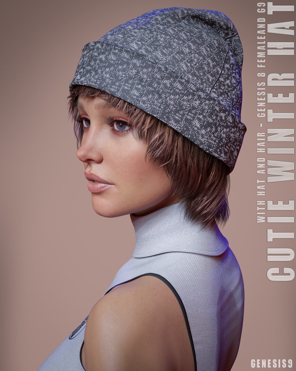 Cutie Winter Hat Genesis 8-8.1F and G9 | Daz 3D
