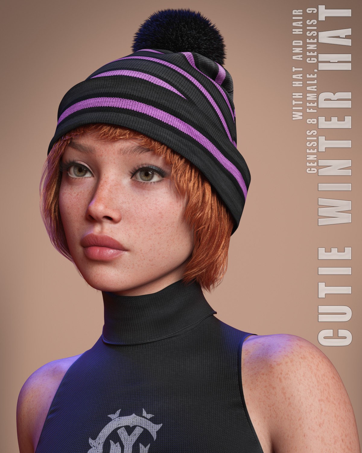 Cutie Winter Hat Genesis 8-8.1F and G9 | Daz 3D