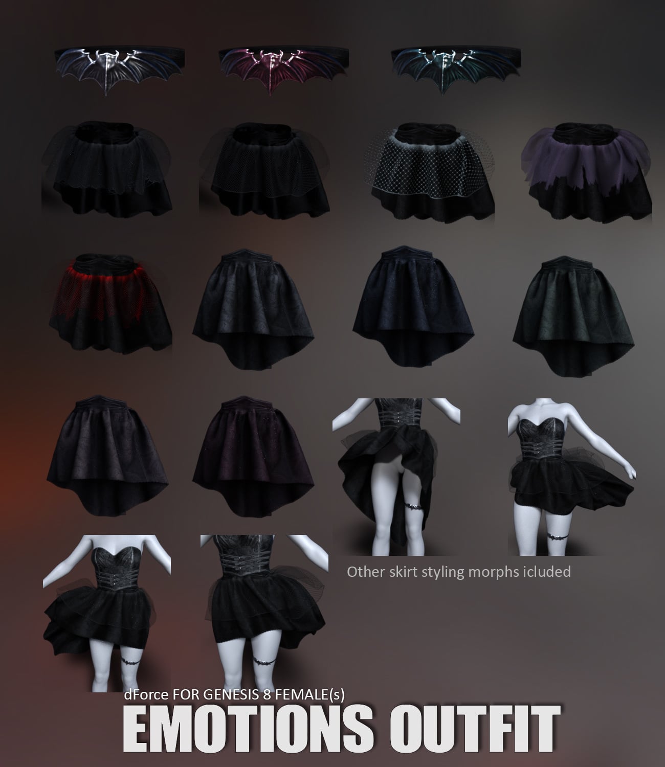 dForce Emotions Outfit for Genesis 8 Females | Daz 3D