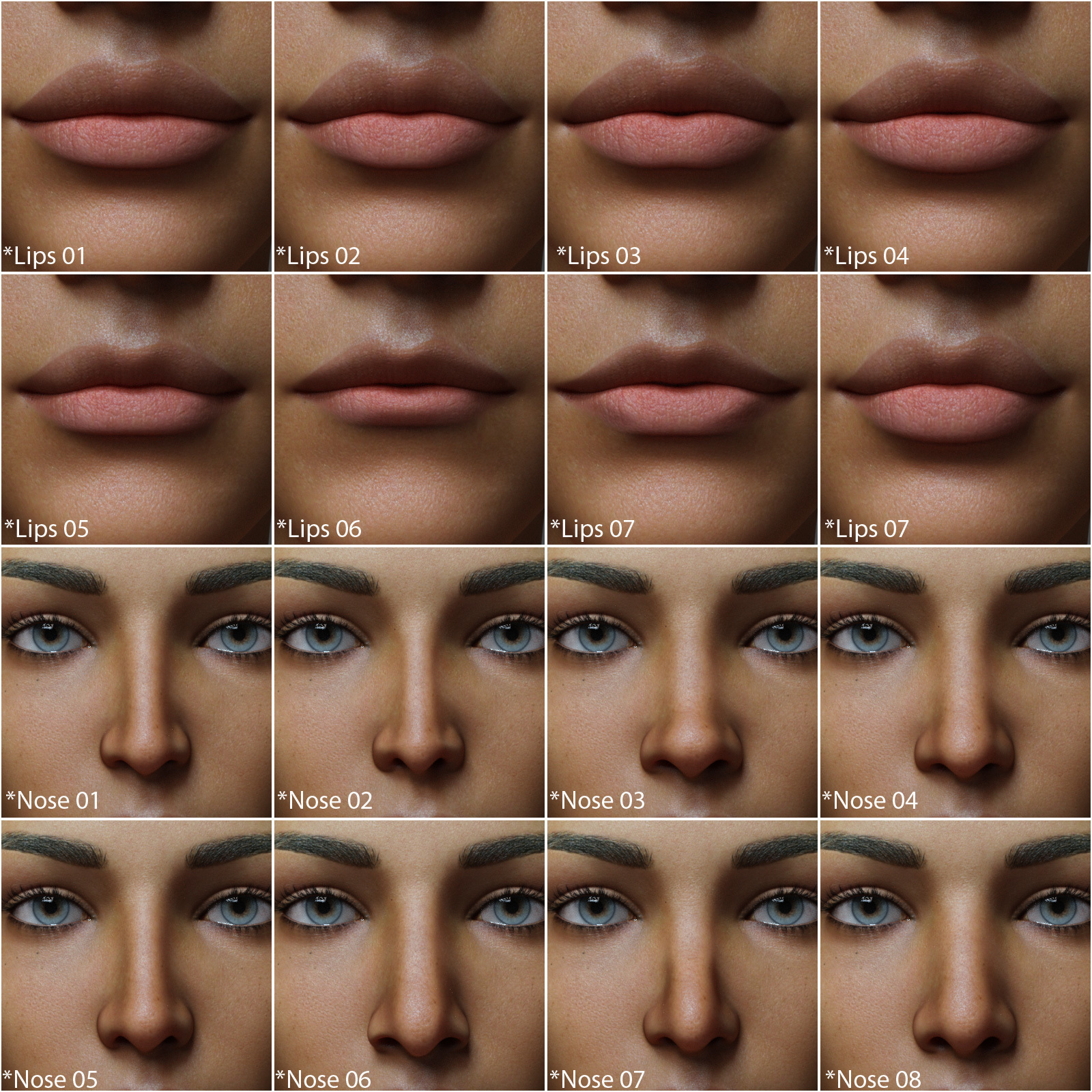 Partial Face Morphs G8F Vol 2 | Daz 3D