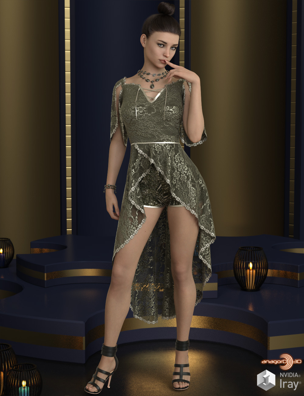 VERSUS - dForce Erin Holiday Dress for Genesis 8 Females | Daz 3D