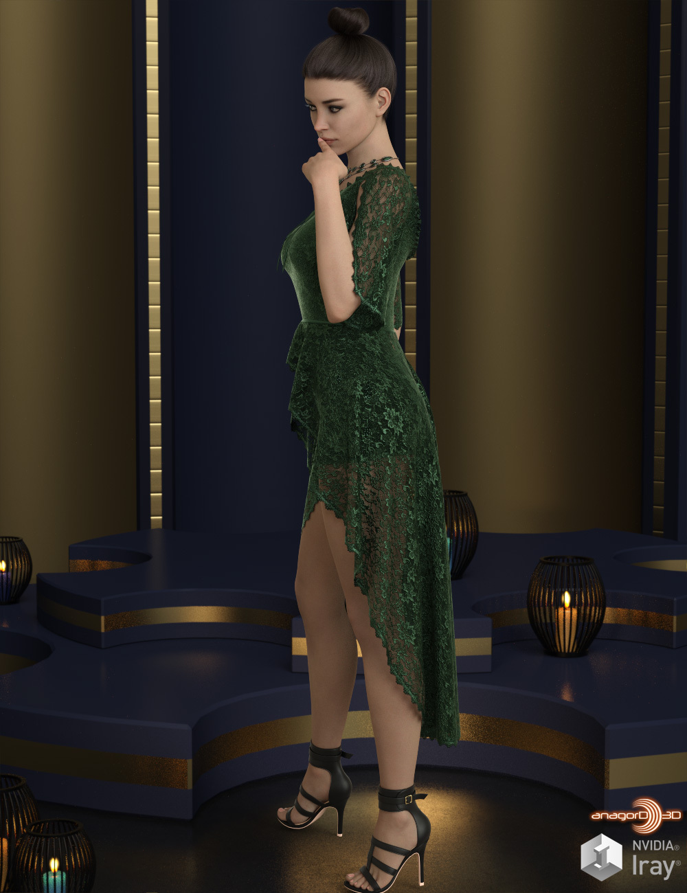 VERSUS - dForce Erin Holiday Dress for Genesis 8 Females | Daz 3D