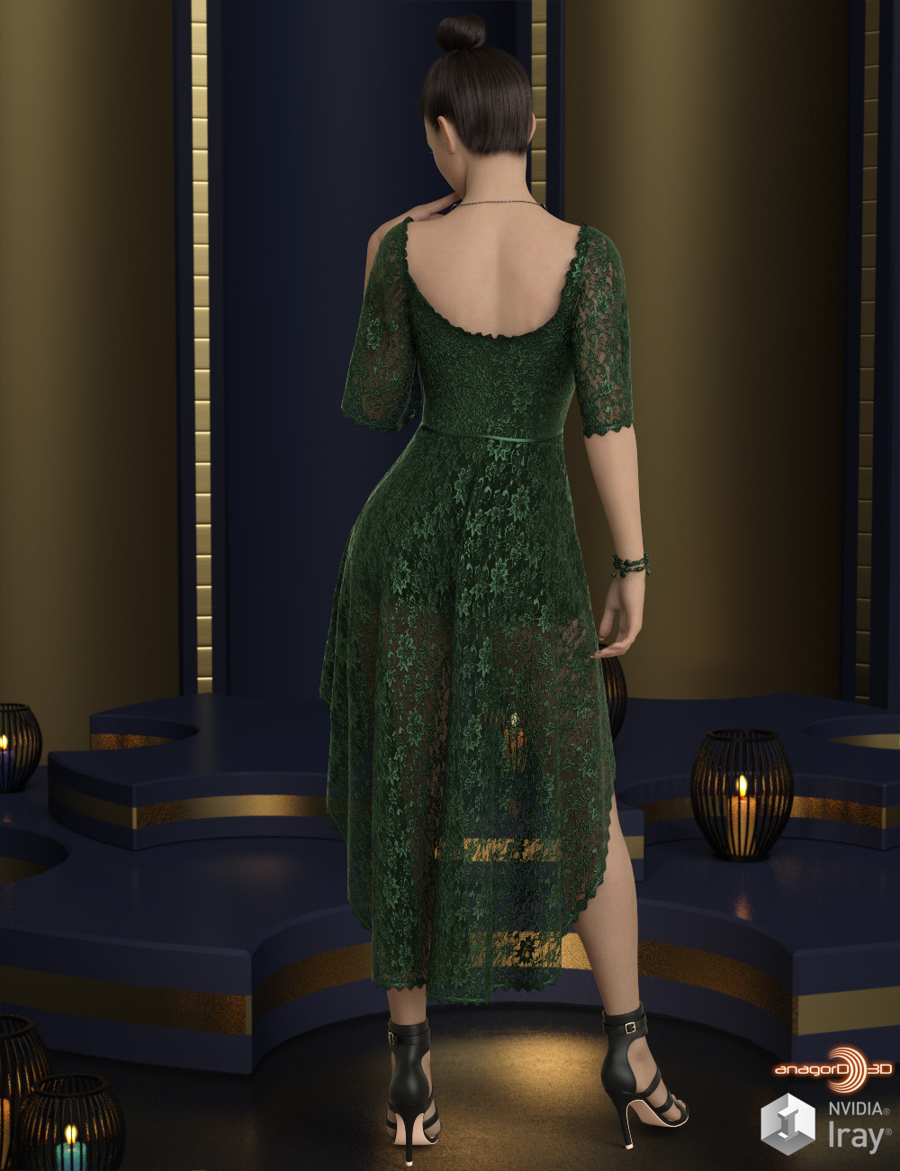 VERSUS - dForce Erin Holiday Dress for Genesis 8 Females | Daz 3D