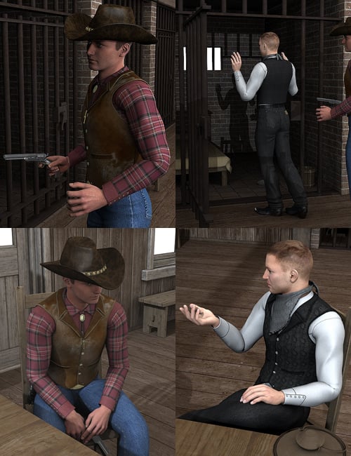 Old West Sheriffs Office Interior Poses | Daz 3D