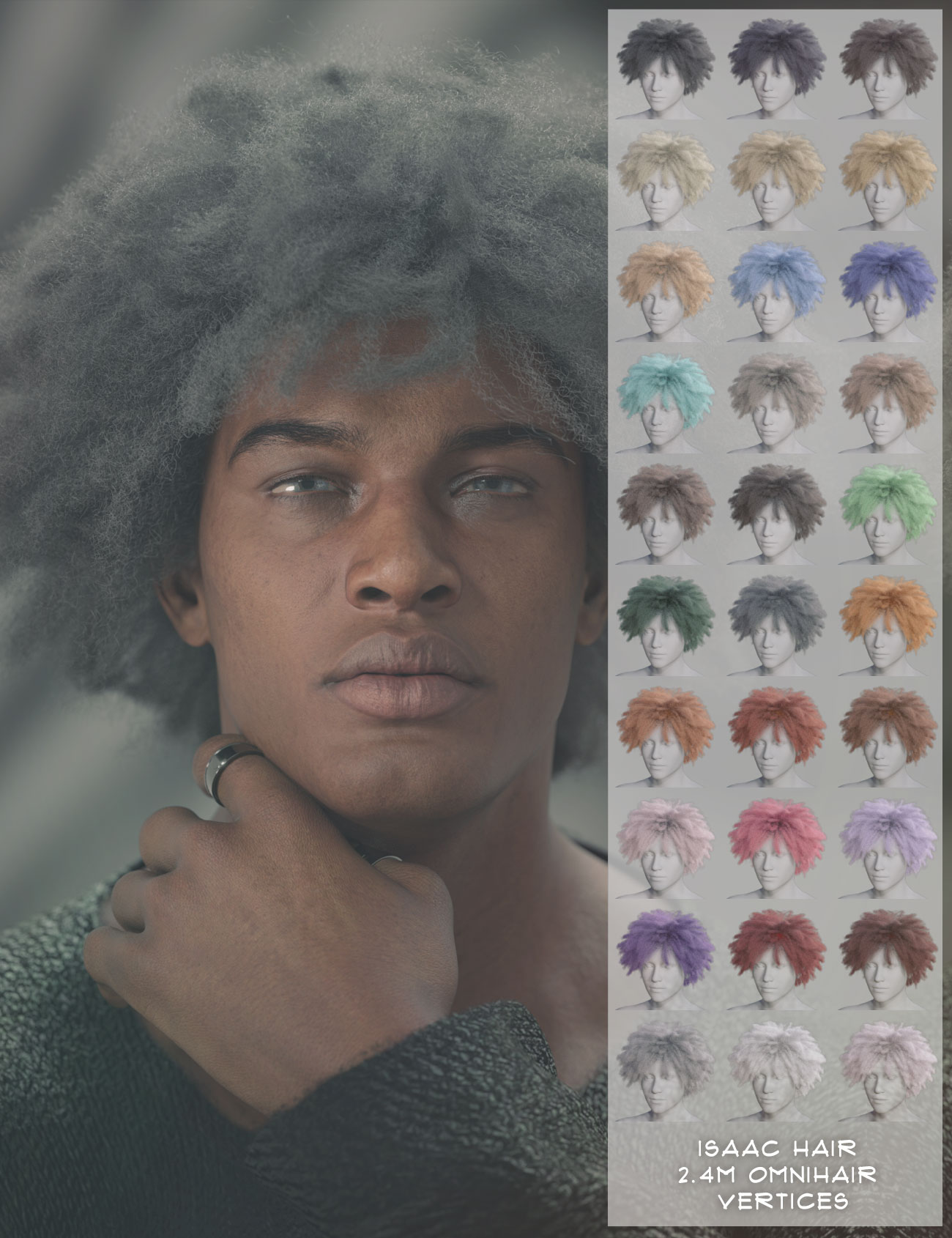 dForce Isaac Hair for Genesis 9 | Daz 3D