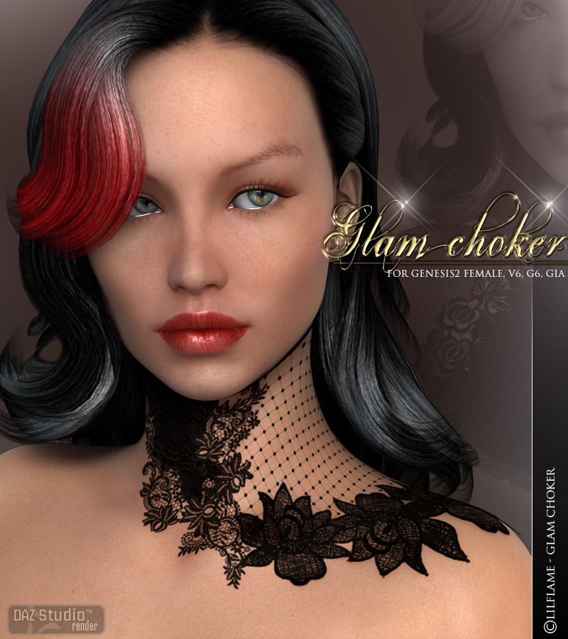 Glam Choker G2F | Daz 3D