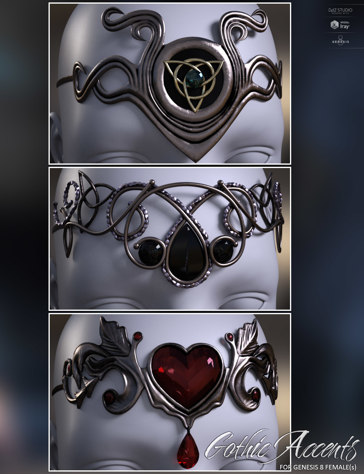 Gothic Accents for Genesis 8 Females | Daz 3D