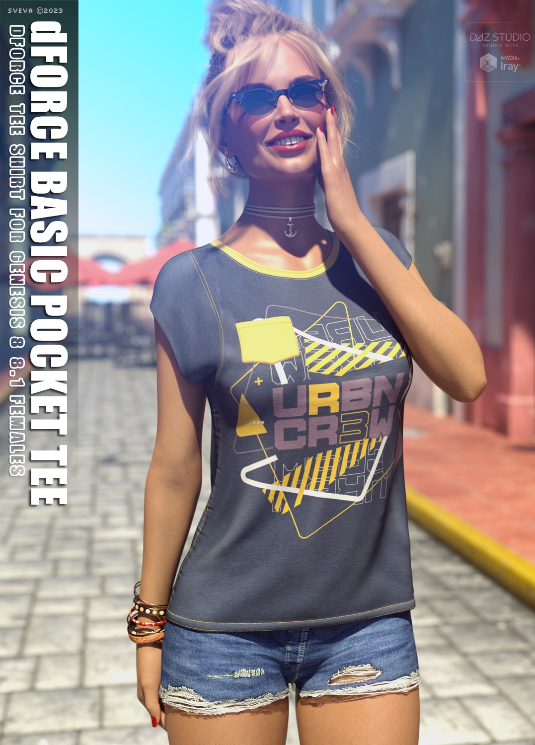 dForce Basic Pocket Tee G8G8.1F | Daz 3D