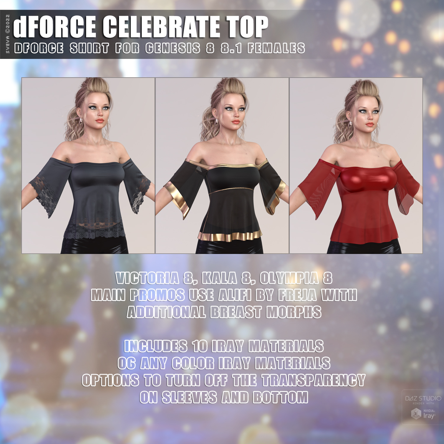 dForce Celebrate Top G8G8.1F | Daz 3D
