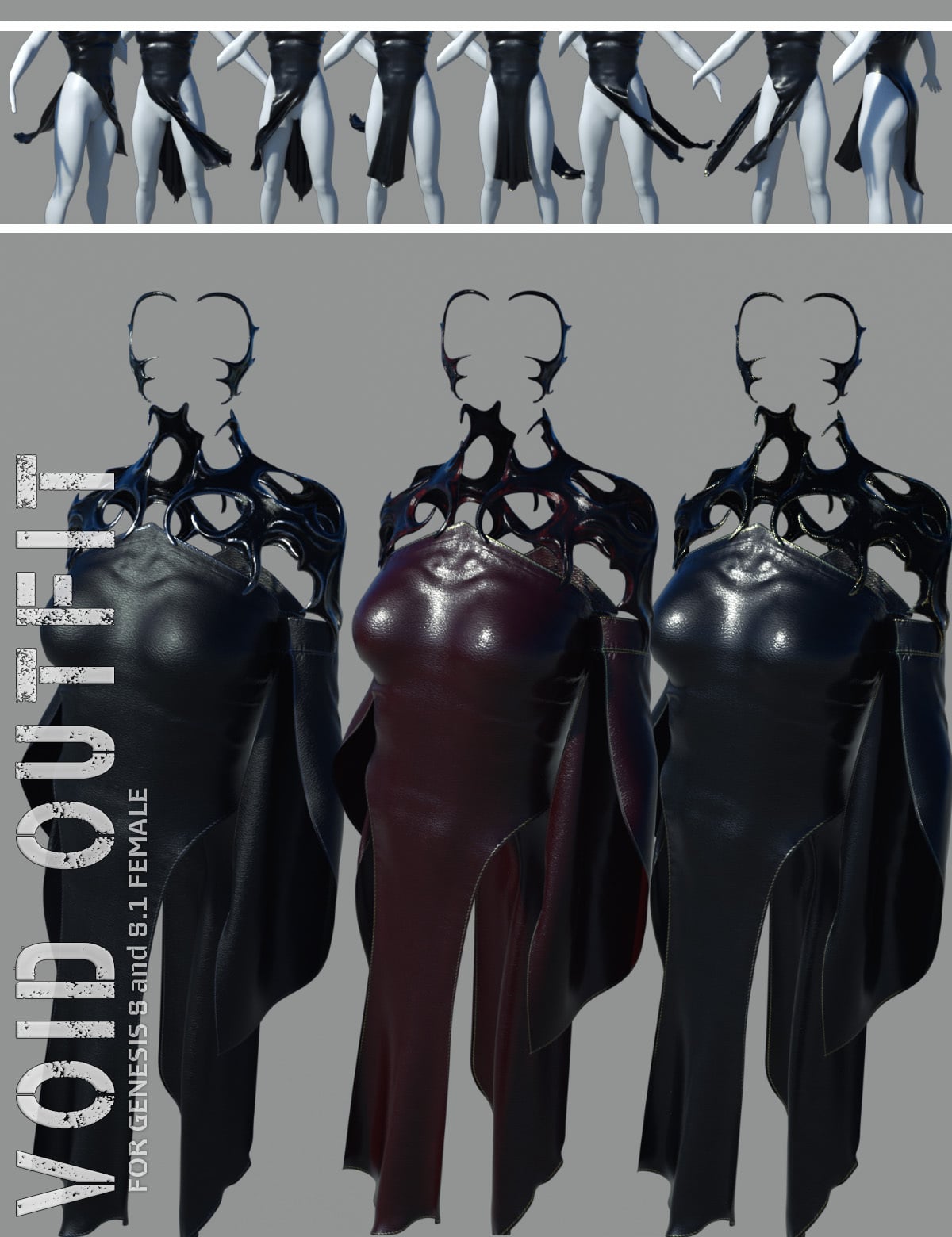 dForce Void Outfit for Genesis 8 and 8.1F | Daz 3D