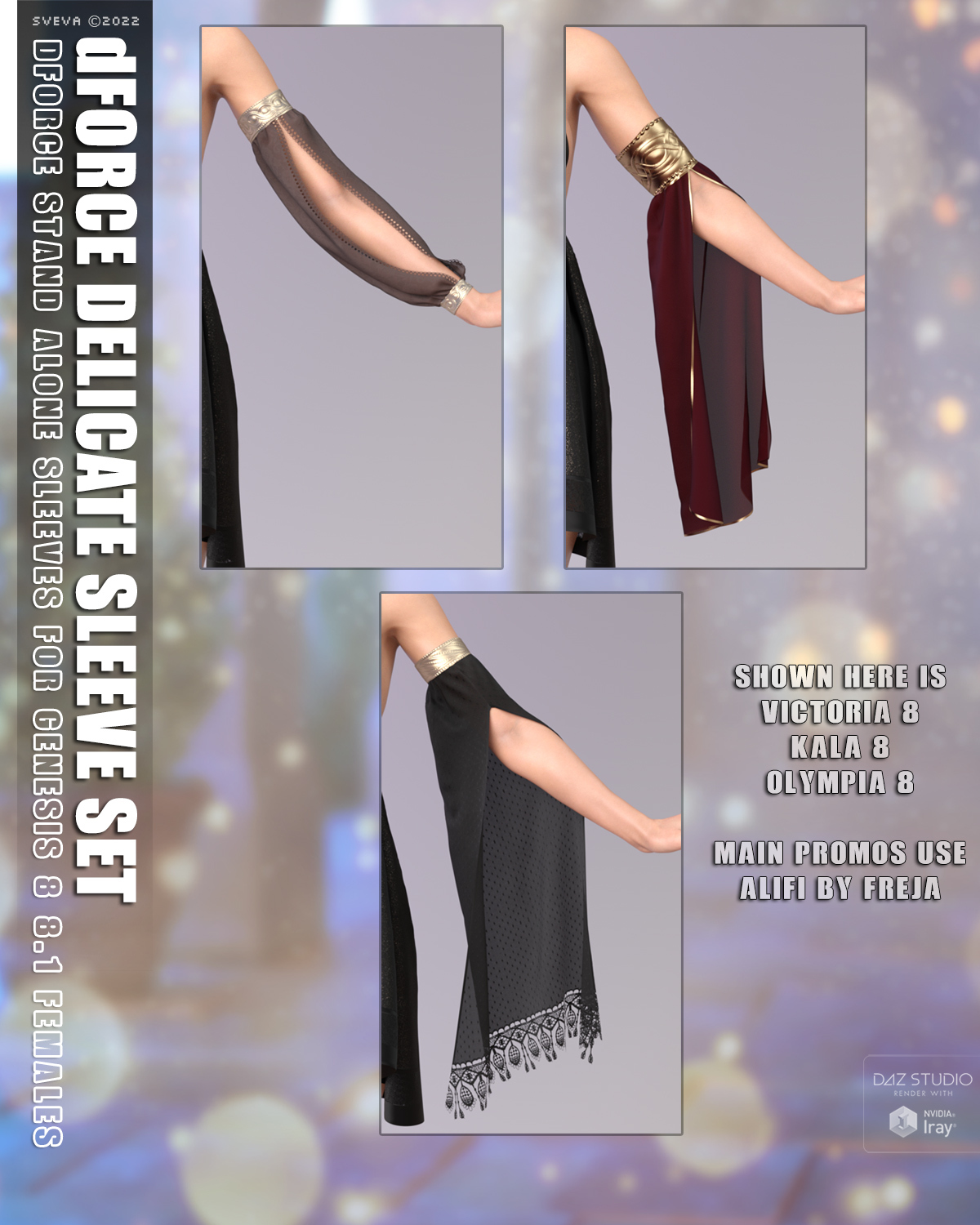 dForce Delicate Sleeves G8G8.1F | Daz 3D
