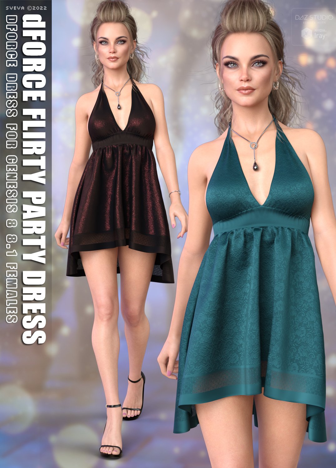 dForce Flirty Party Dress G8G8.1F | Daz 3D