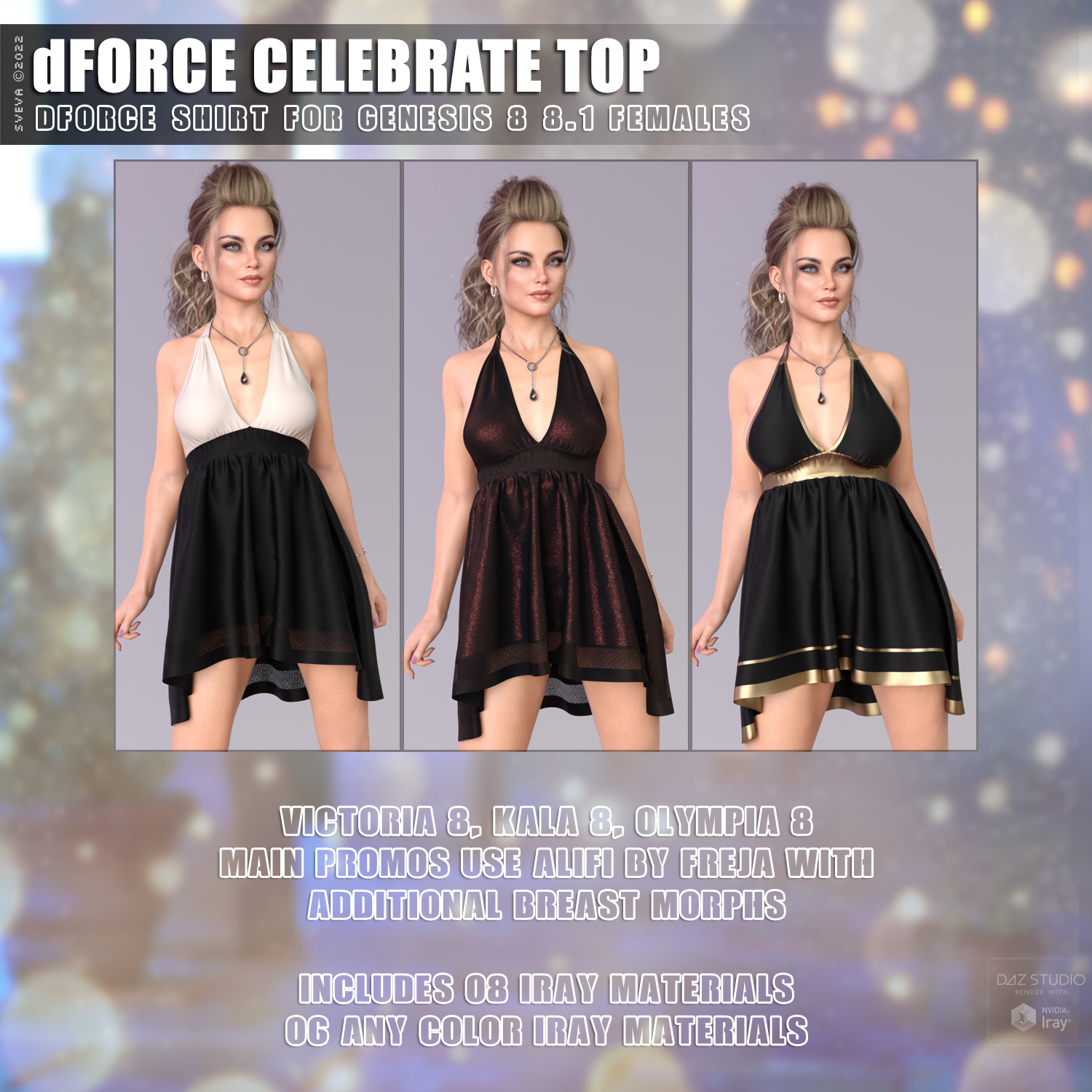 dForce Flirty Party Dress G8G8.1F | Daz 3D