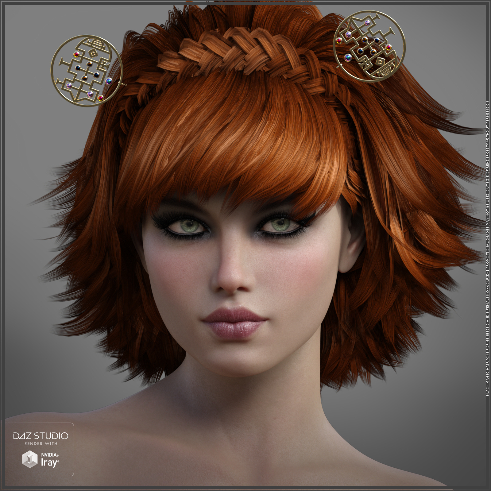 Black Magic Hair Pins for G3F and G8F | Daz 3D