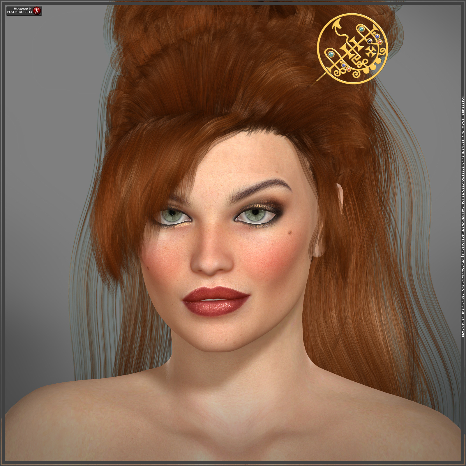 Black Magic Hair Pins for V4 | Daz 3D