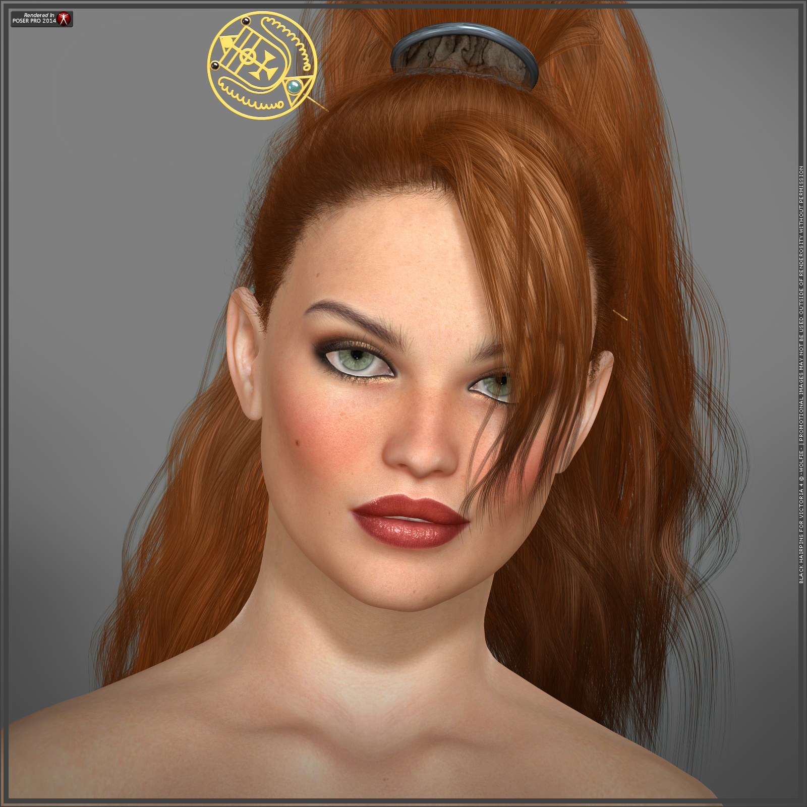 Black Magic Hair Pins for V4 | Daz 3D