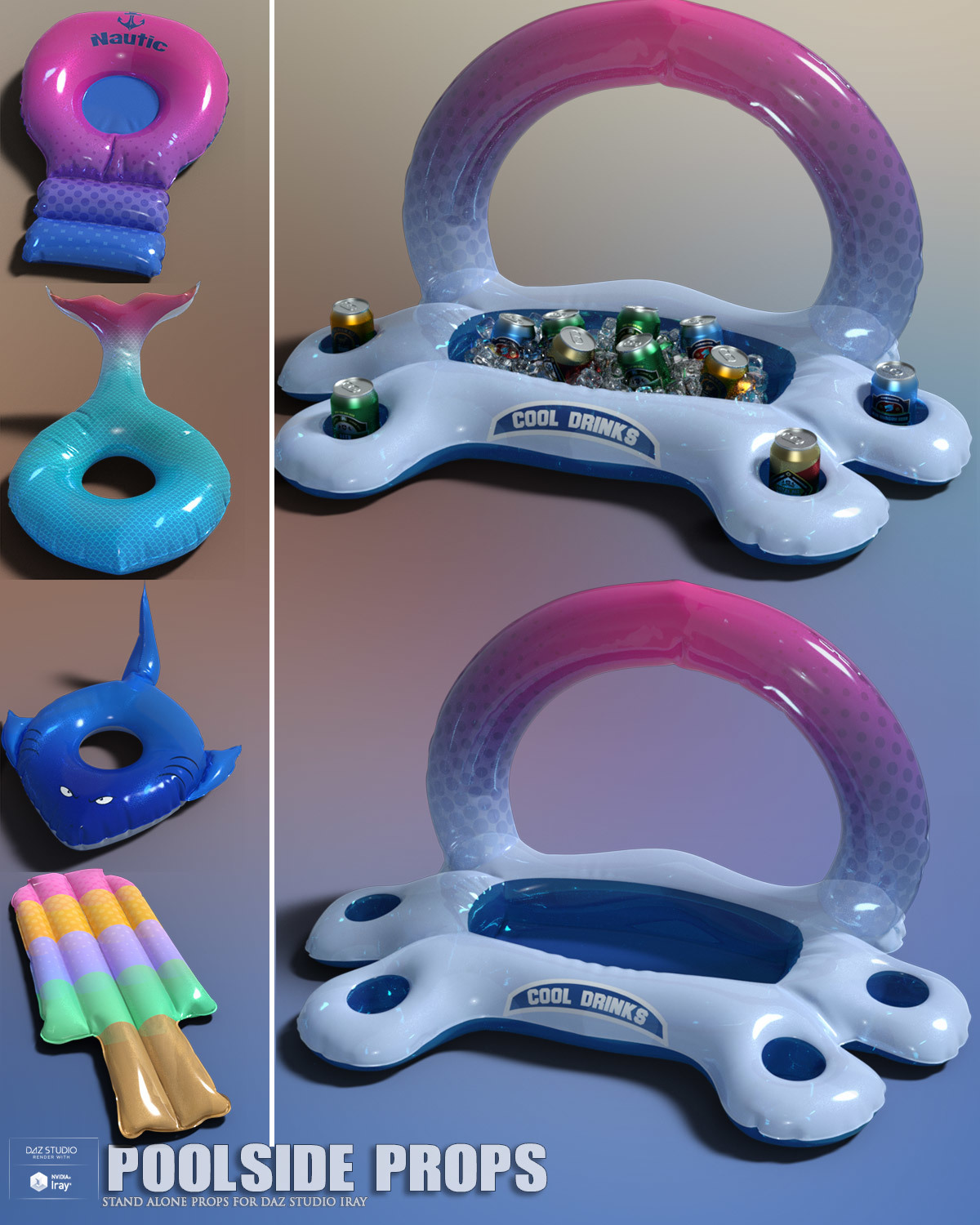 Poolside Props II DAZ Studio | Daz 3D