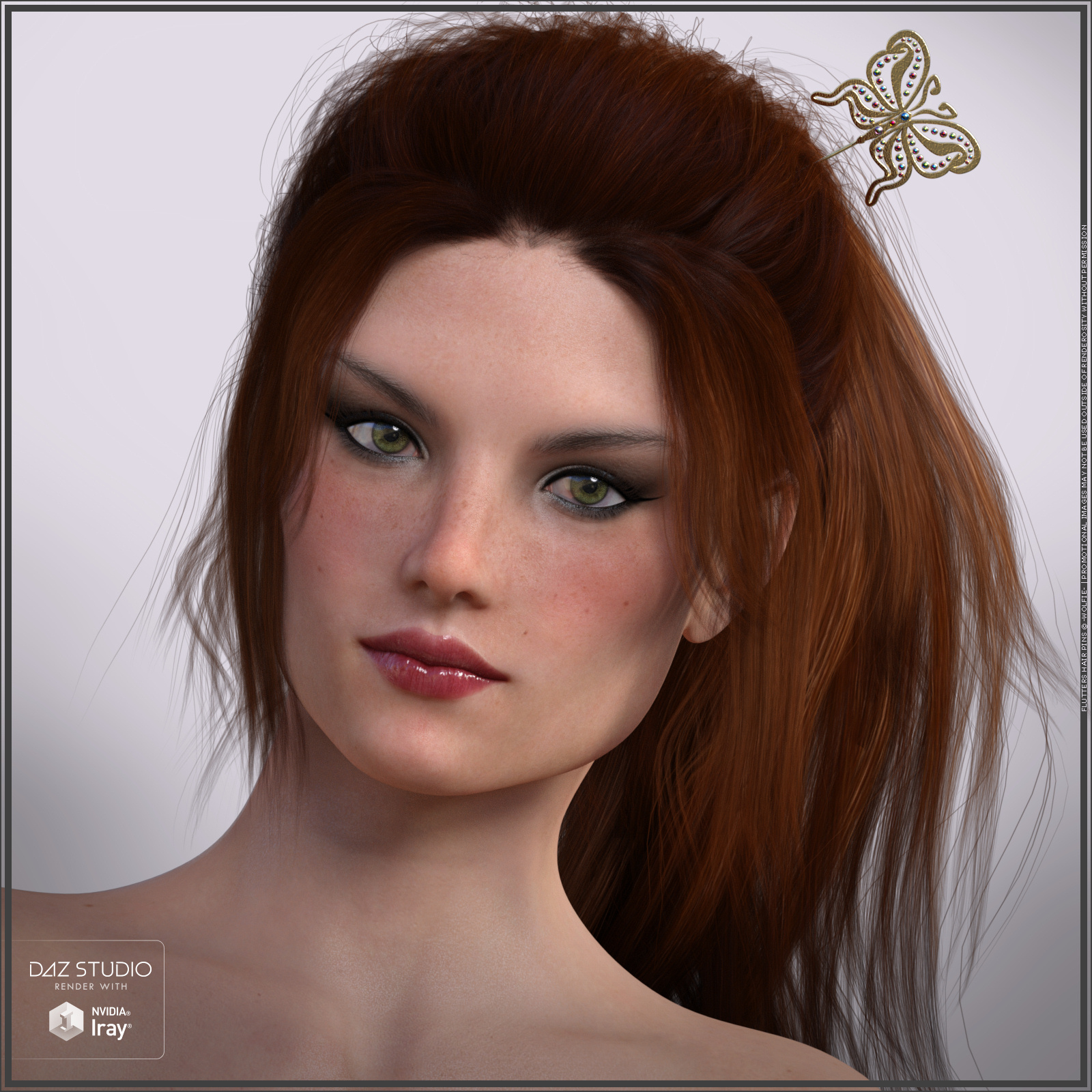 Flutters Hair Pins for G3F G8F | Daz 3D