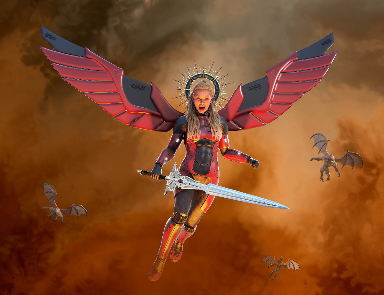 Mech Wings for Genesis 9 | Daz 3D