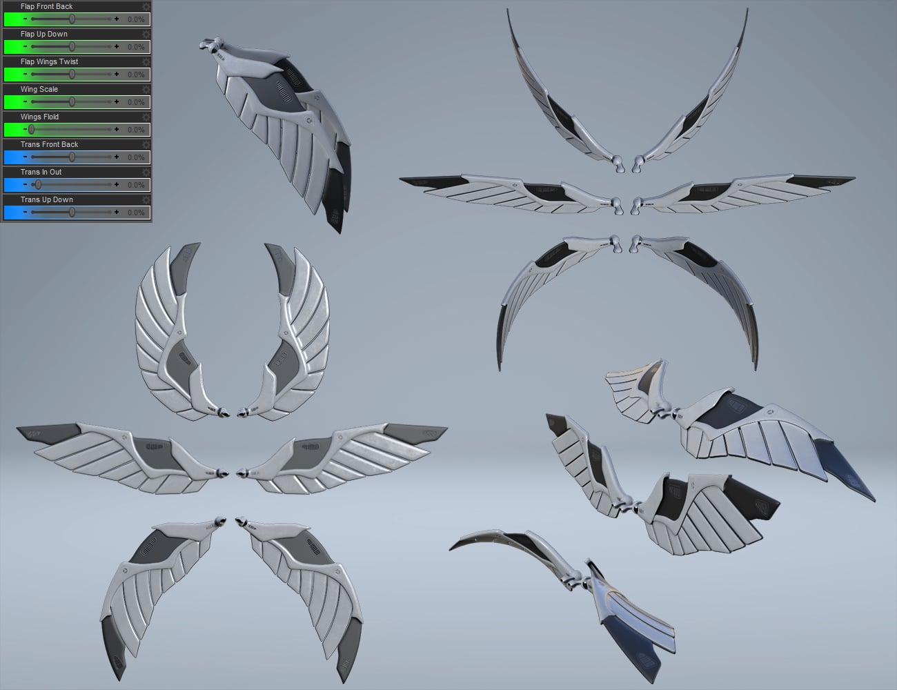 Mech Wings for Genesis 9 | Daz 3D