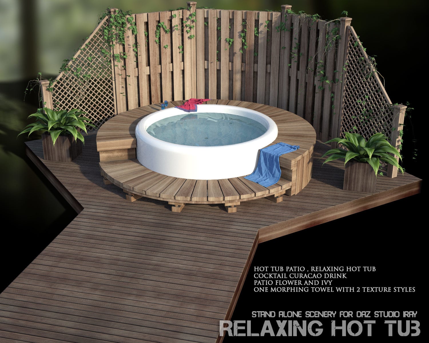 Relaxing Hot Tub Daz Studio | Daz 3D