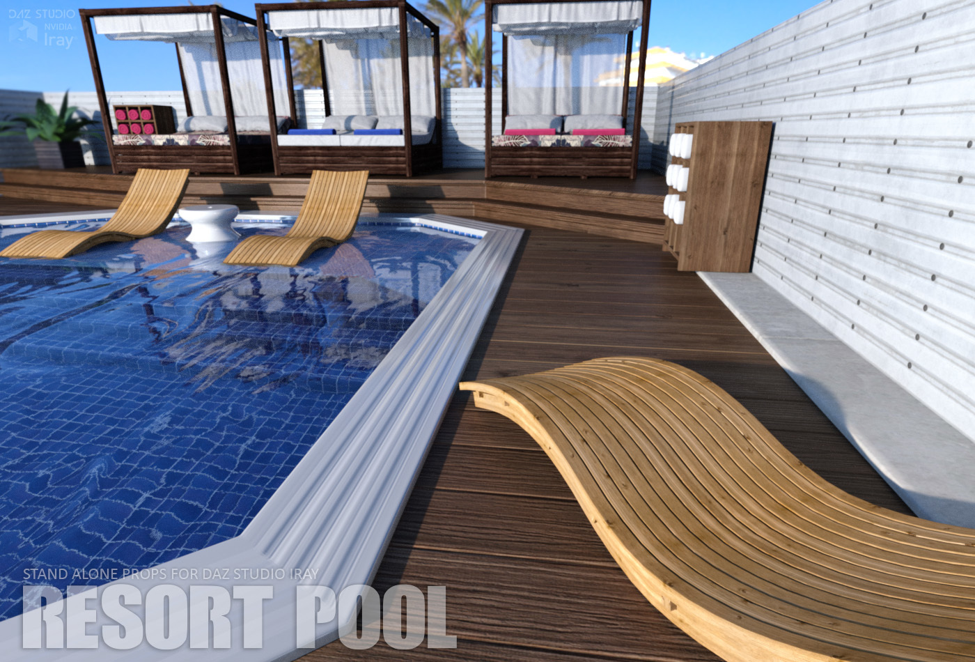 Resort Pool Daz Studio | Daz 3D