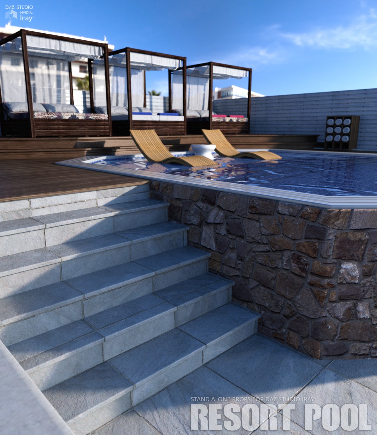 Resort Pool Daz Studio | Daz 3D