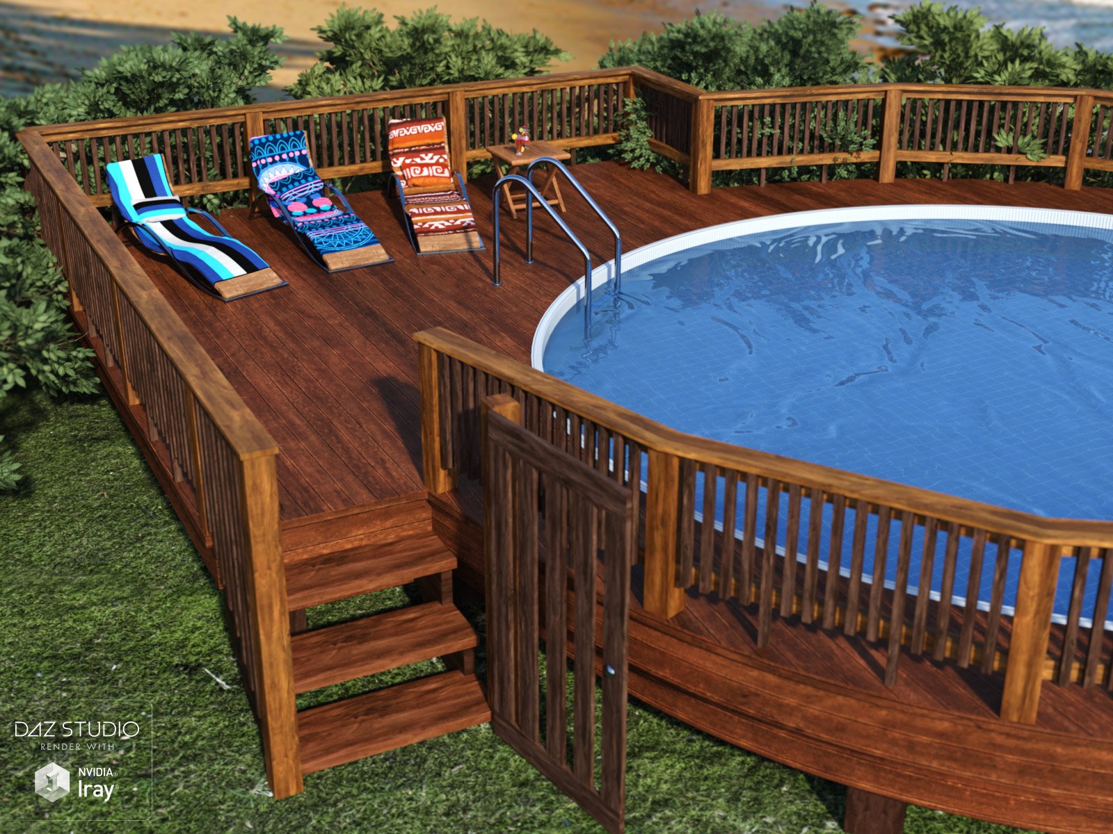 Round Pool Deck | Daz 3D