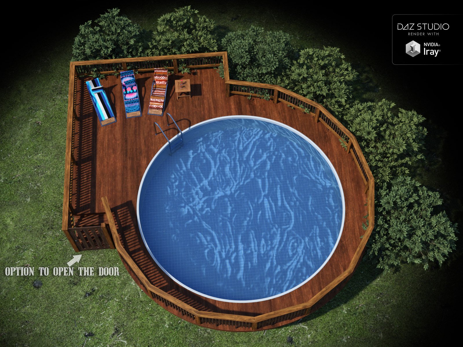 Round Pool Deck | Daz 3D