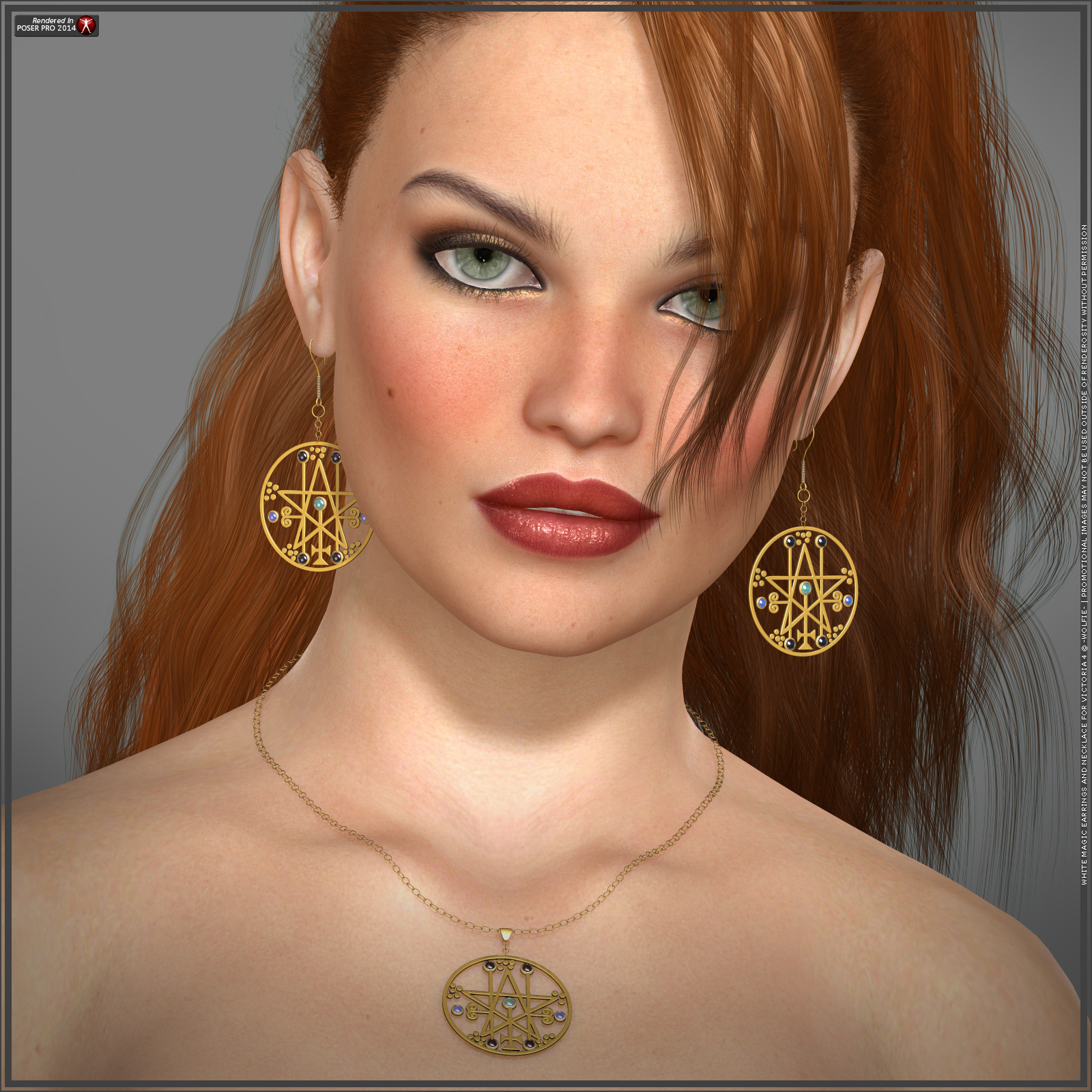 White Magic Earrings and Necklace for V4 | Daz 3D