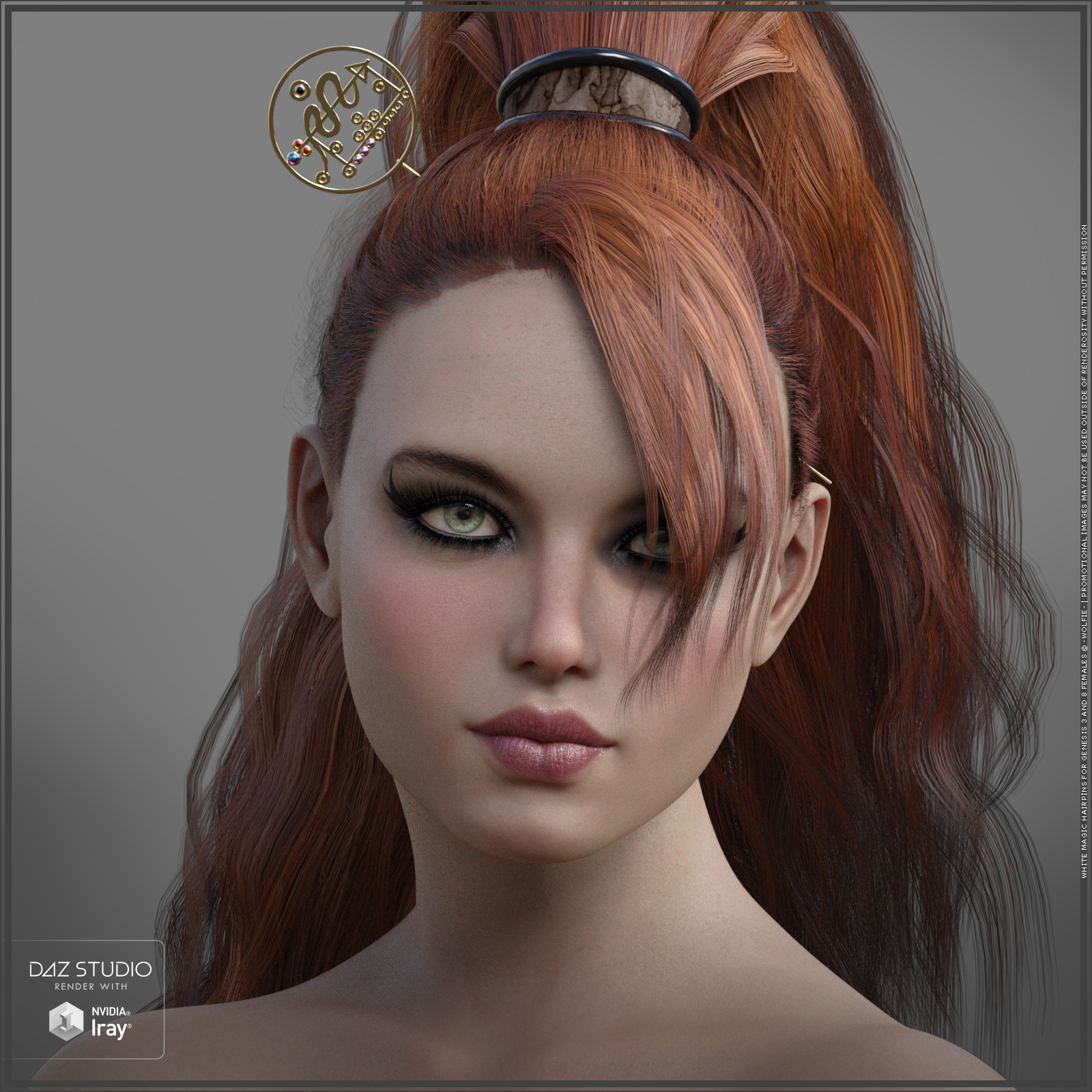 White Magic Hair Pins for G3F and G8F | Daz 3D