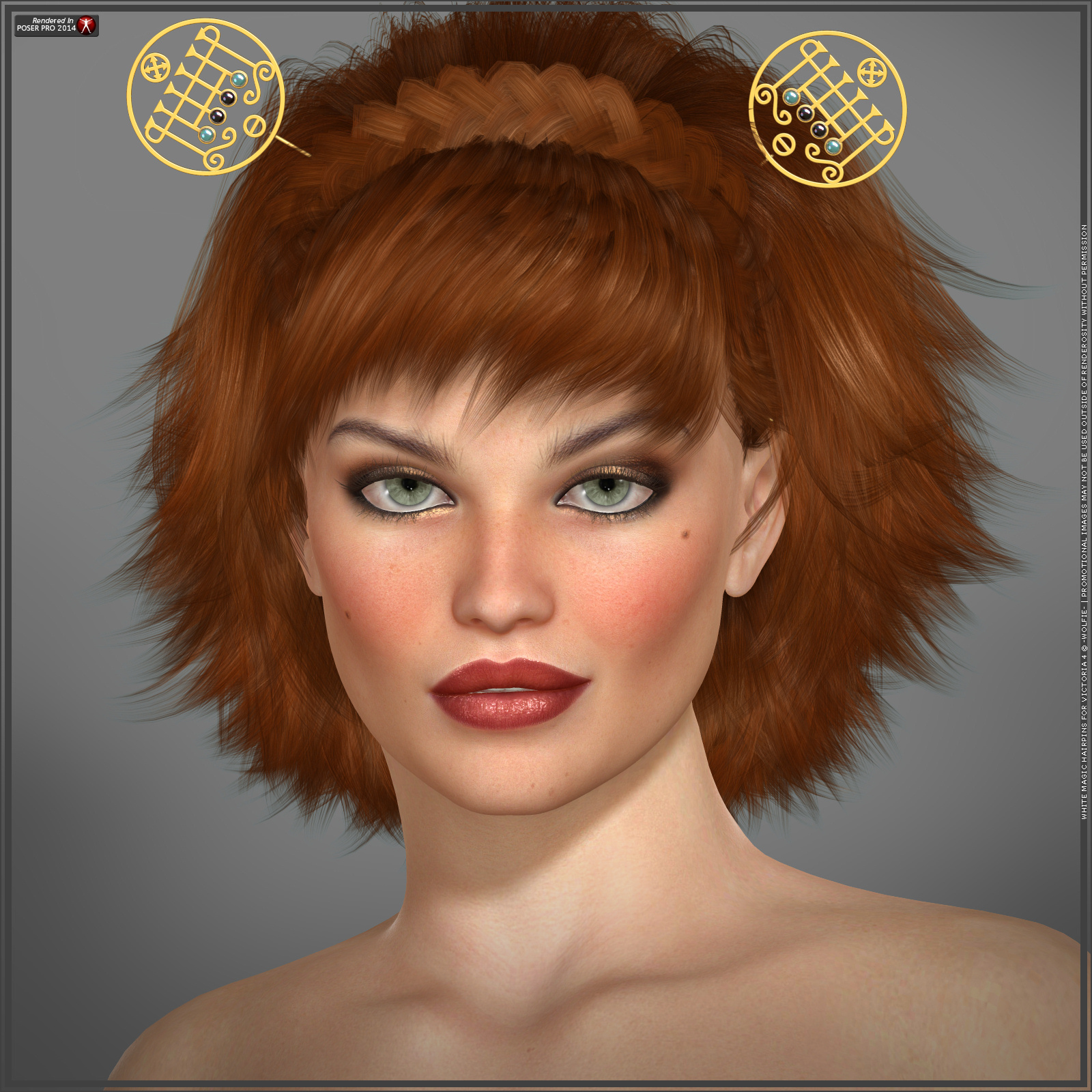 White Magic Hair Pins for V4 | Daz 3D